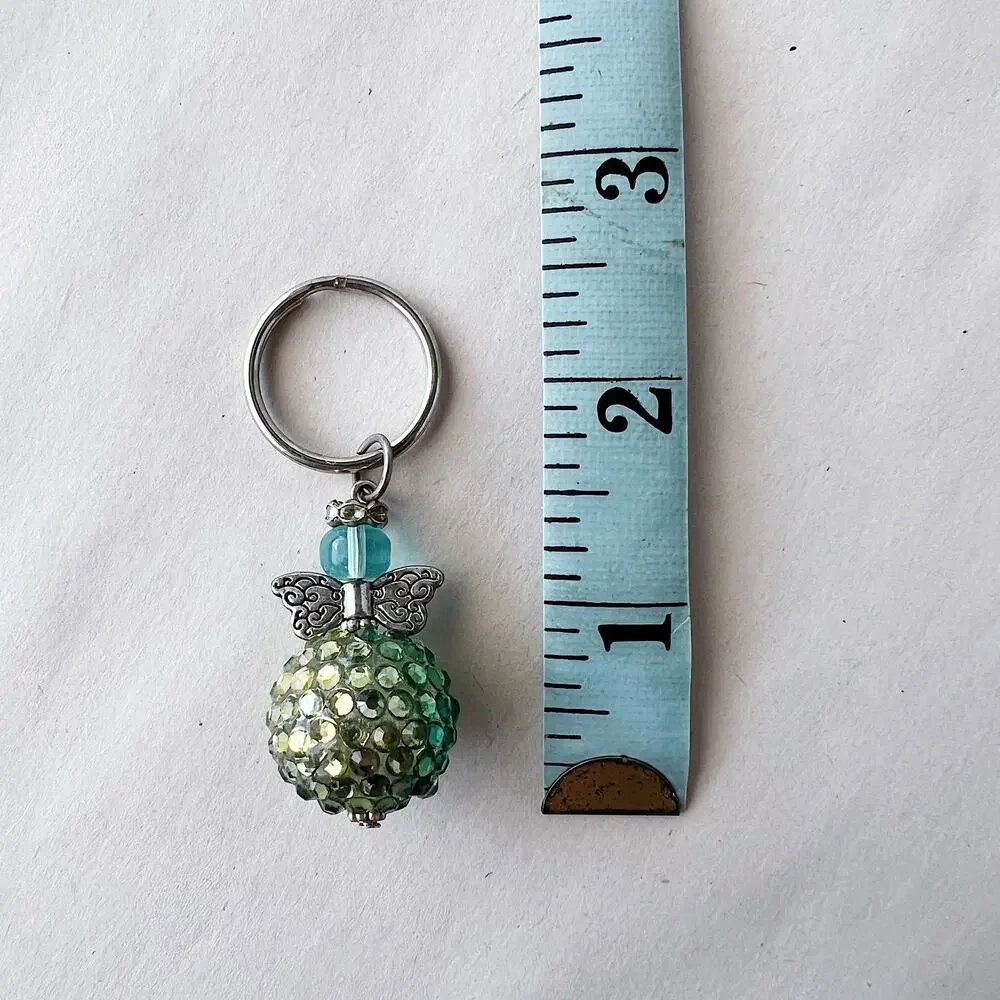 Unbranded | Accessories | Green Angel Disco Ball Keychain Handmade Key ...